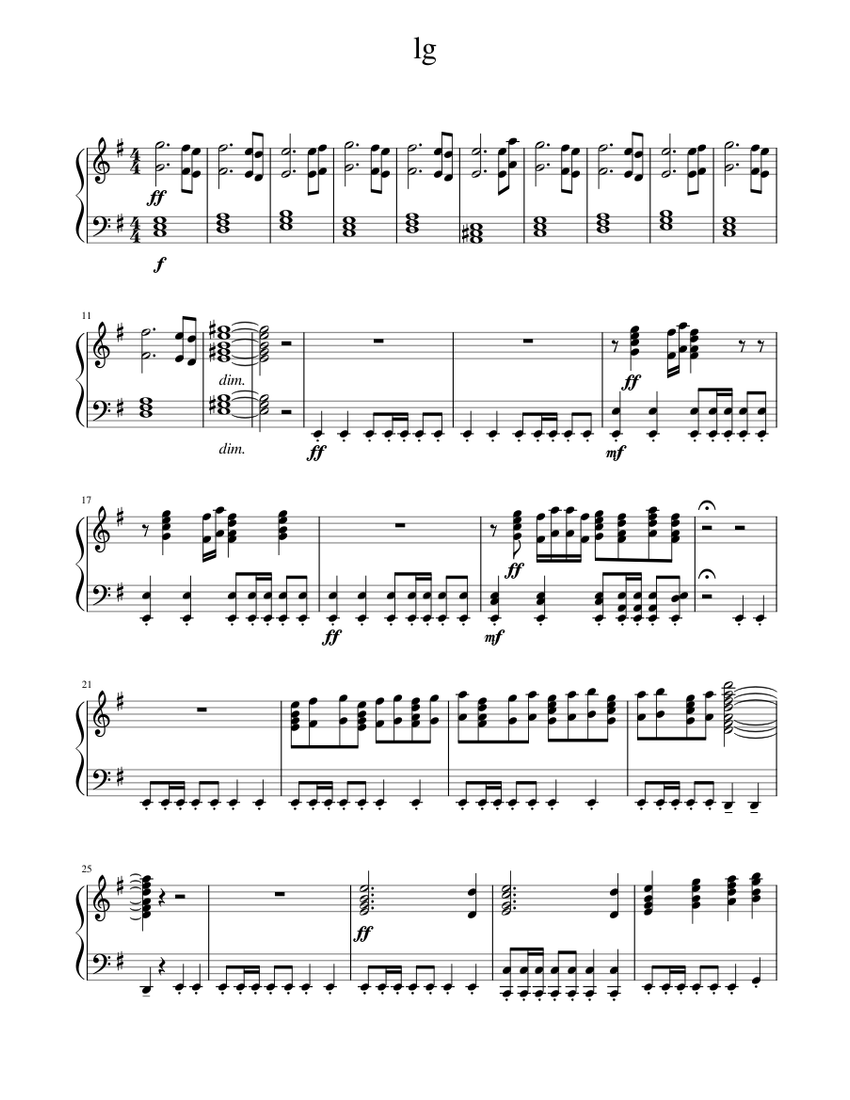 LG Sheet music for Piano (Piano Four Hand) | Musescore.com