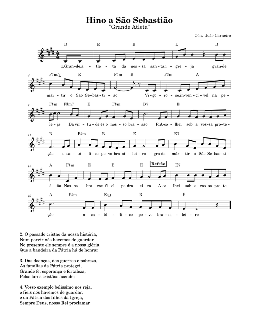 Hino_a_São_Sebastião Sheet Music for Vocals (Solo) | MuseScore.com