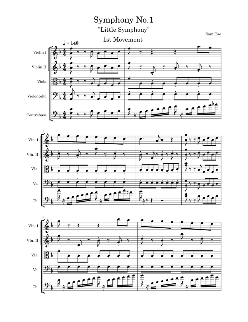 Symphony No.1 "Little Symphony" (1st Movement) Sheet music for ...
