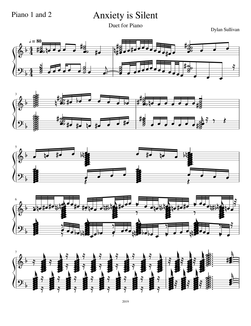 Anxiety_is_Silent 2.0 Sheet music for Piano (Solo) | Musescore.com