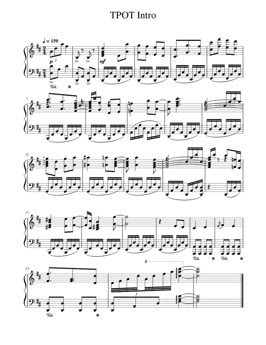 TPOT Intro Sheet Music for Piano (Solo) | MuseScore.com