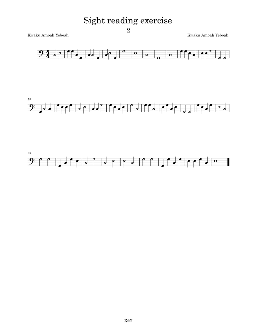 Sight reading exercise 2 Sheet music for Piano (Solo) Easy | Musescore.com