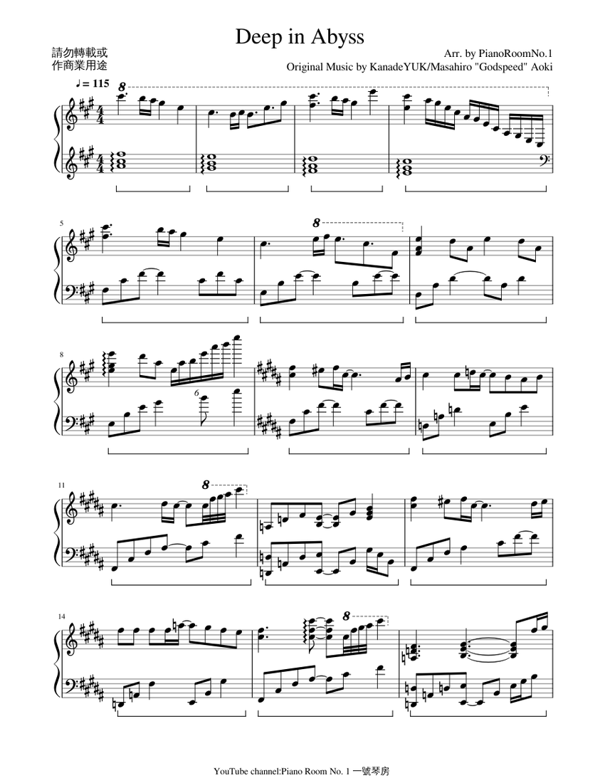 Deep in Abyss Sheet Music for Piano (Solo) | MuseScore.com