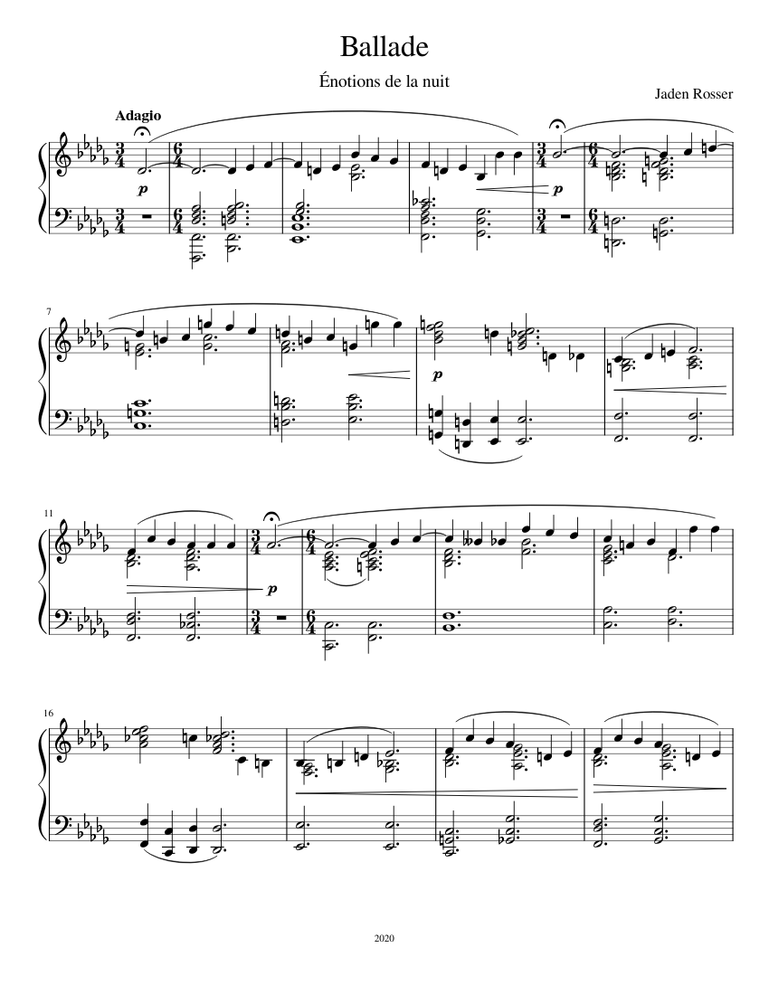 Ballade Sheet music for Piano (Solo) | Musescore.com