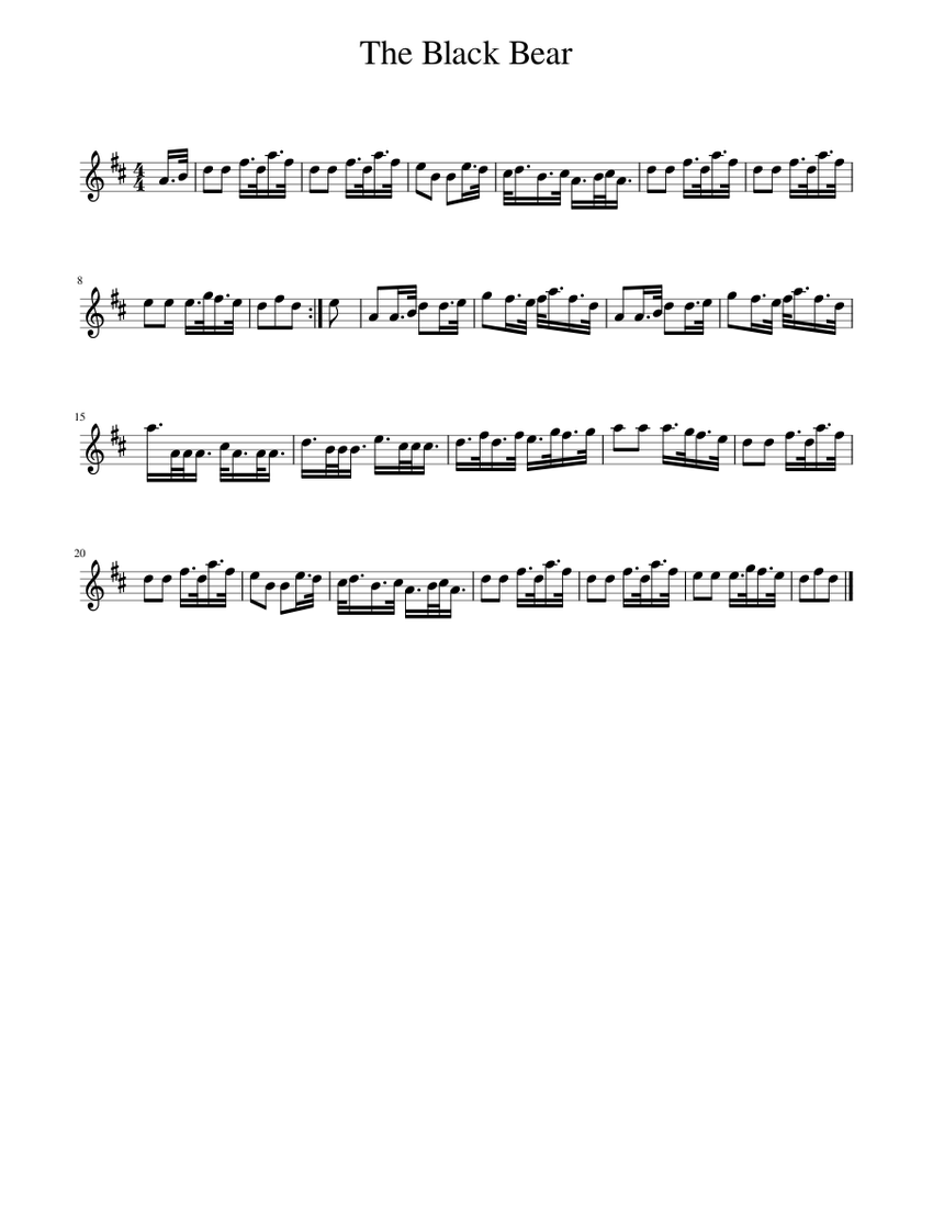 The Black Bear Sheet Music for Piano (Solo) easy | MuseScore.com