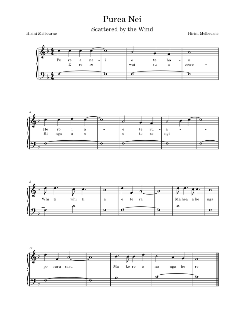 Purea nei – Misc Traditional Purea Nei - piano tutorial