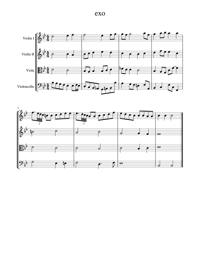Exo Sheet music for Violin, Viola, Cello (String Quartet) | Musescore.com