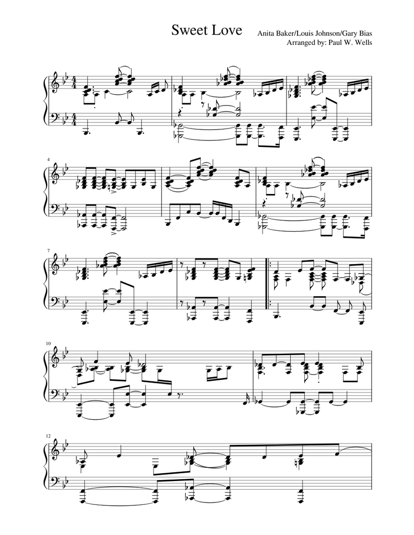 Sweet Love Sheet Music for Piano (Solo) | MuseScore.com