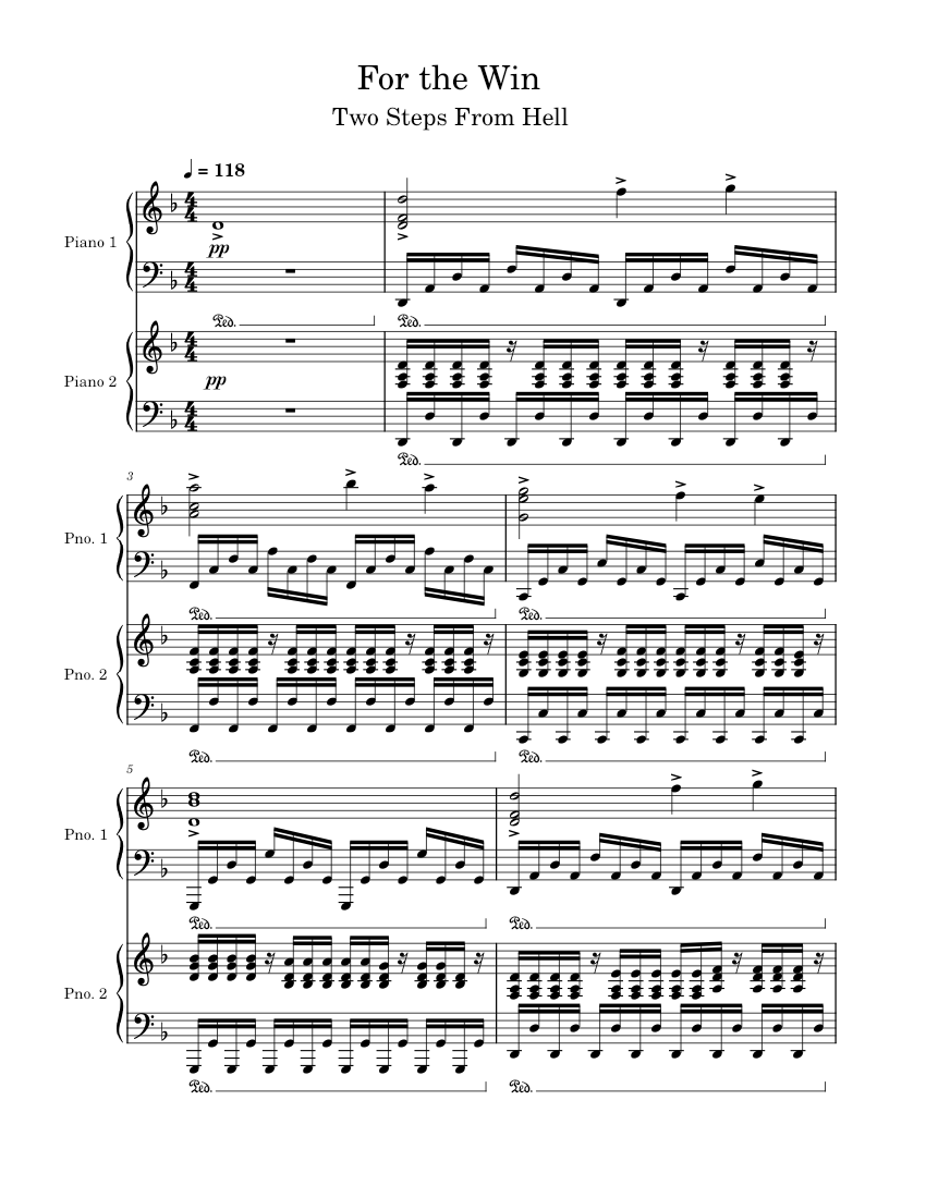 For The Win – Two Steps From Hell - piano tutorial