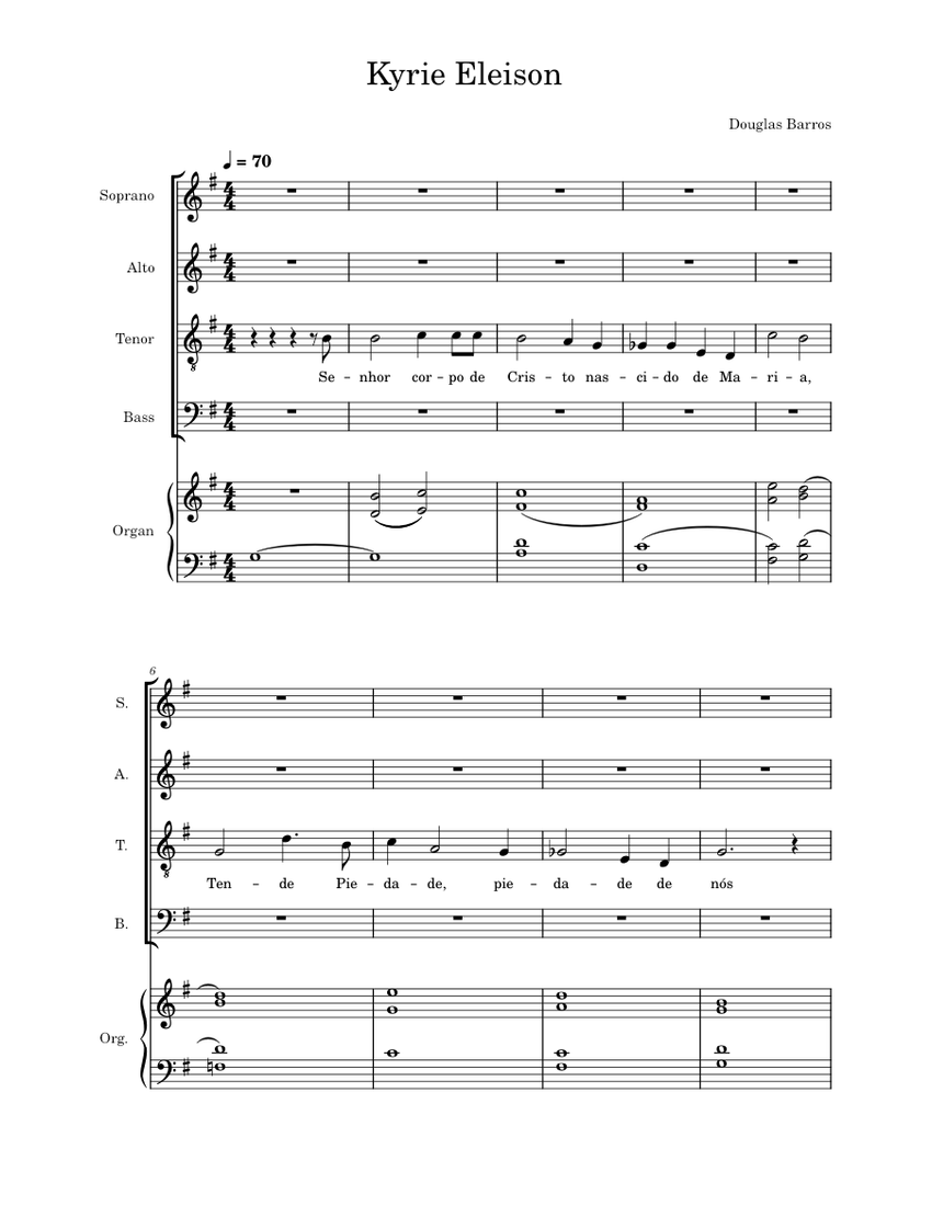 Kyrie_Eleison Sheet music for Soprano, Alto, Tenor, Bass voice & more ...