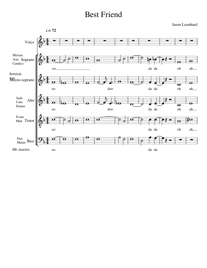 Best Friend Sheet music for Soprano, Alto, Tenor, Bass voice & more ...