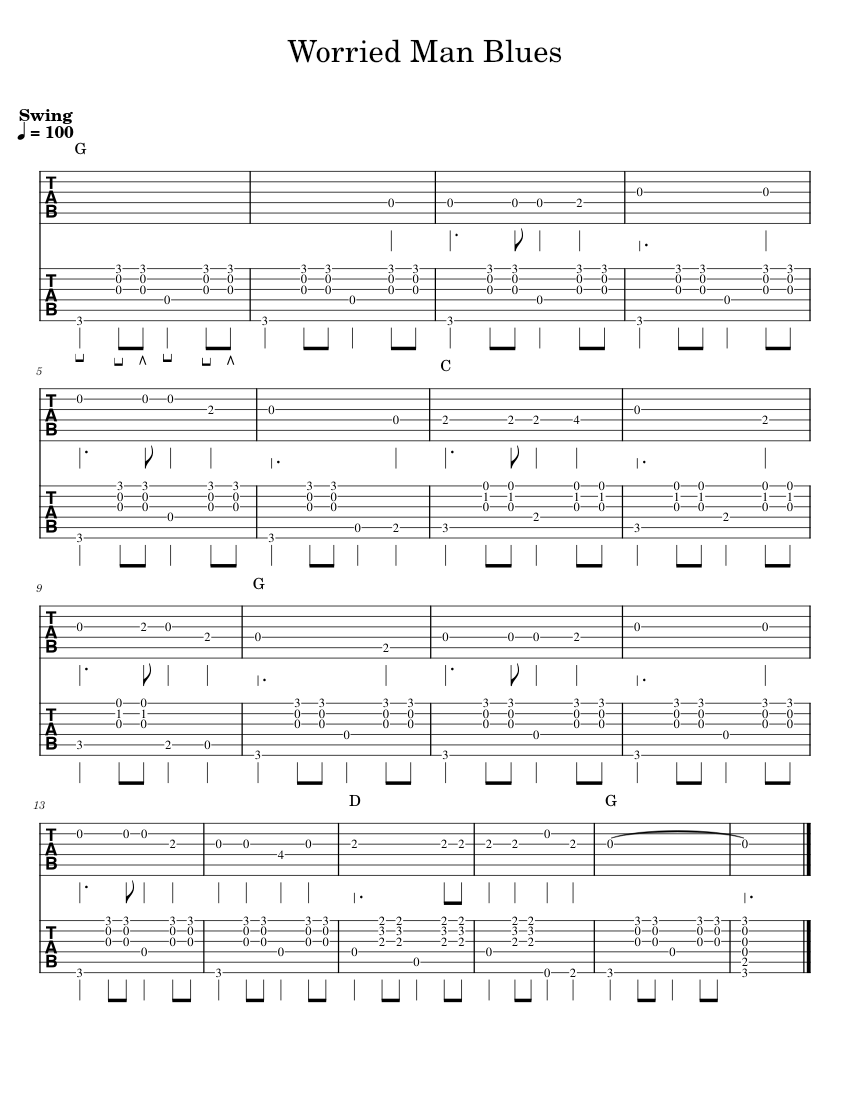 worried man blues banjo