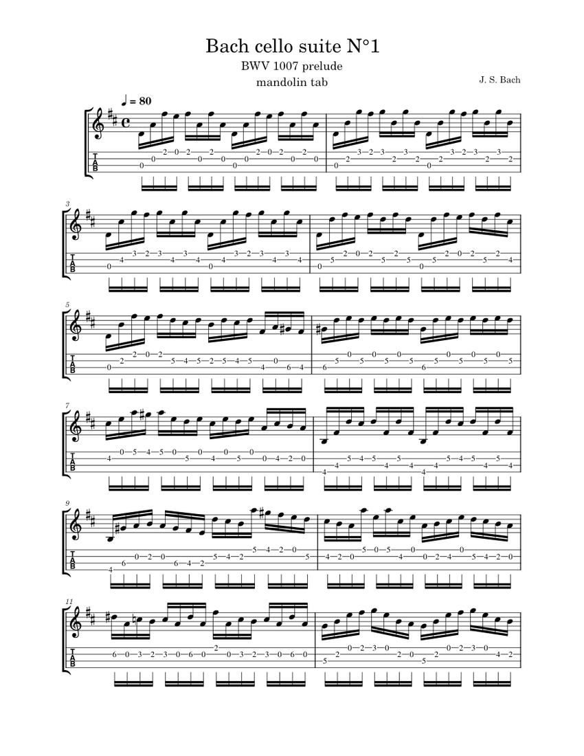 Prelude from Cello Suite No.1 in G Major, BWV 1007 – Johann Sebastian ...