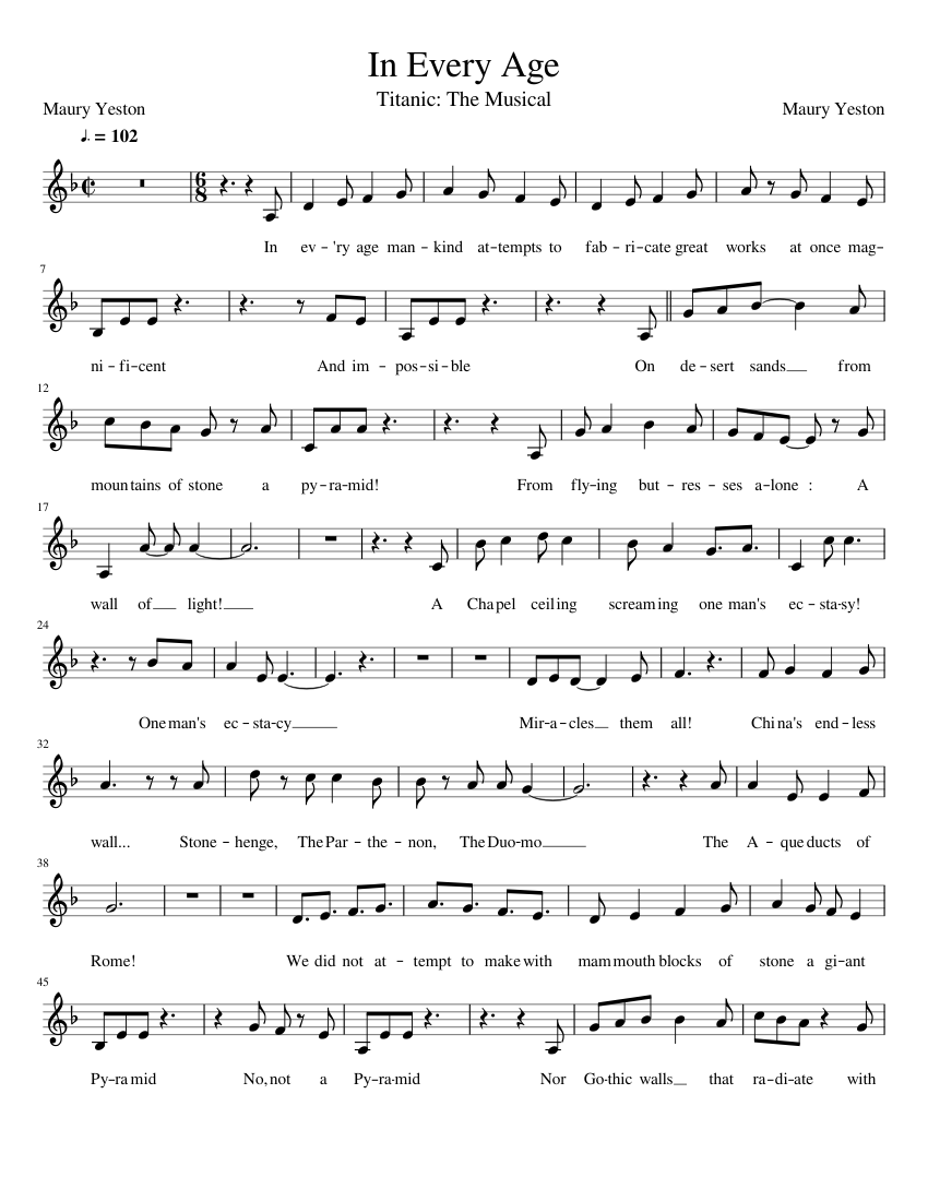 In Every Age Sheet music for Piano (Solo) | Musescore.com