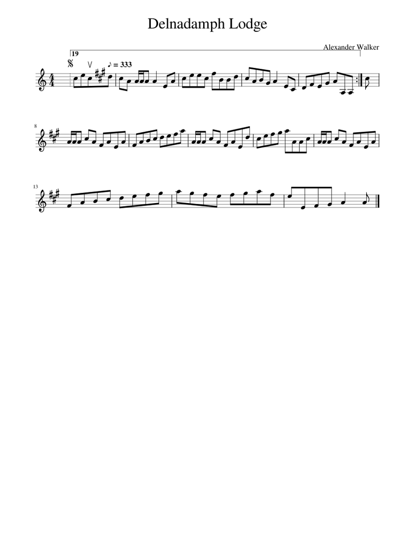Alexander Walker - Delnadamph Lodge Sheet music for Piano (Solo) Easy ...
