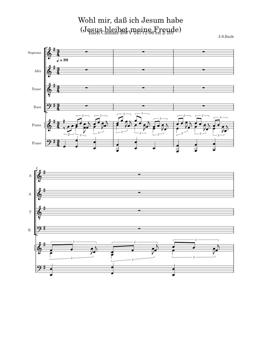 Cantate No. 147, BWV 147, No. 10 (Choral. "Jesus bleibet meine Freude ...