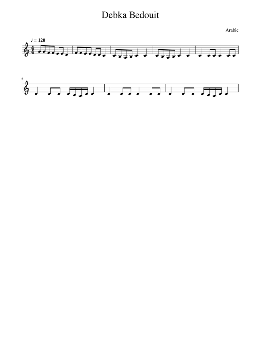 Arabic - Debka Bedouit Sheet music for Oboe (Solo) | Musescore.com
