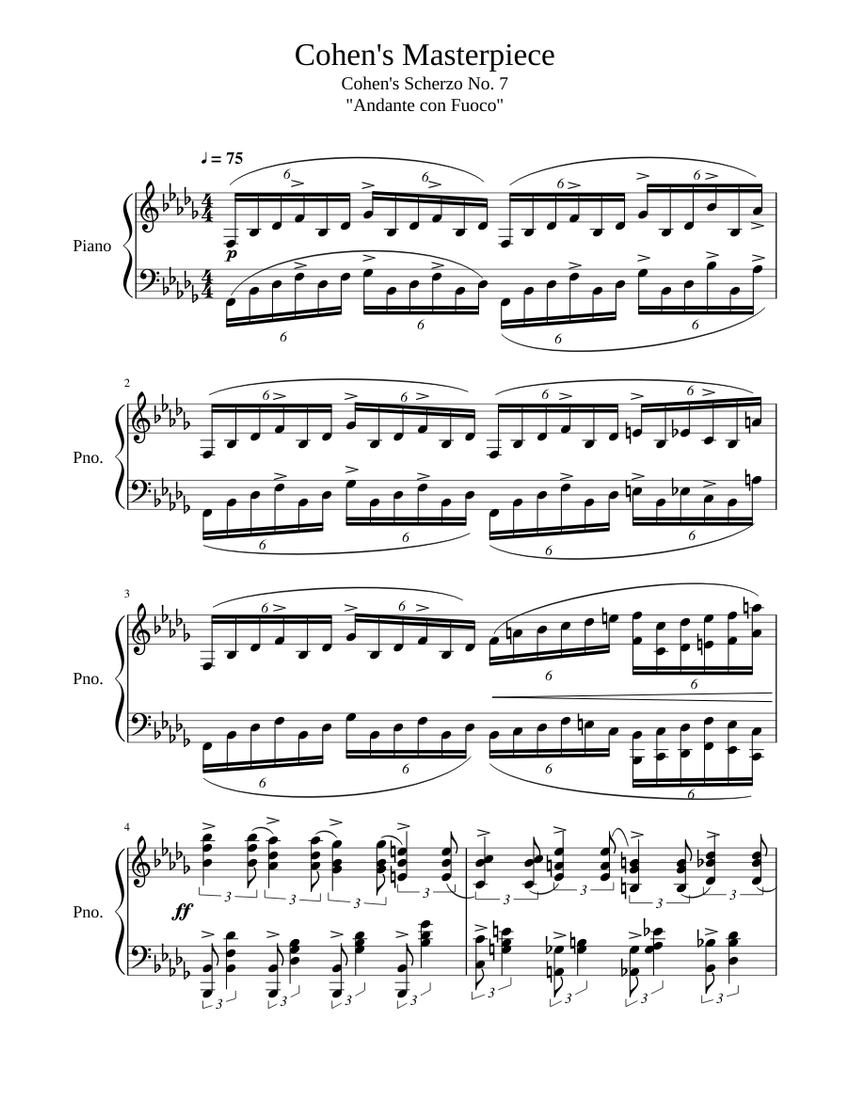 Cohen's Masterpiece Sheet music for Piano (Solo) | Musescore.com