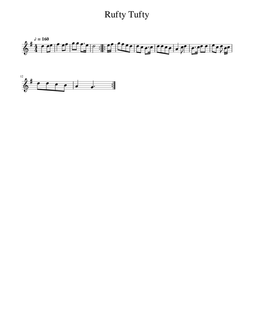 Rufty Tufty Sheet music for Piano (Solo) | Musescore.com