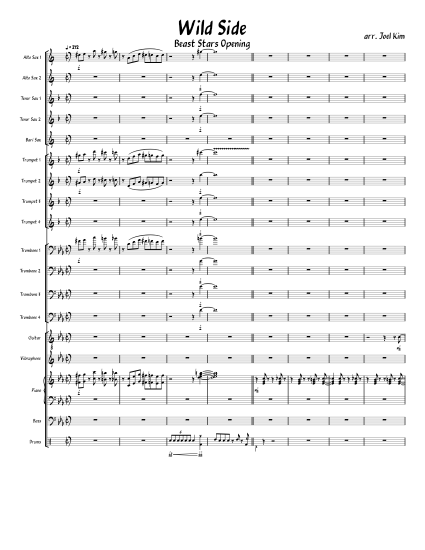Wild_Side Sheet music for Piano, Trombone, Saxophone alto, Saxophone ...