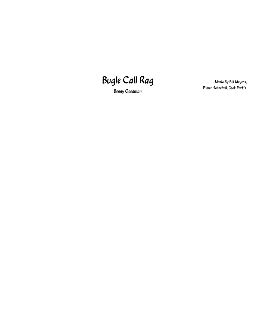 Bugle Call Rag (Benny Goodman) - Full Big Band Arrangement Sheet Music ...