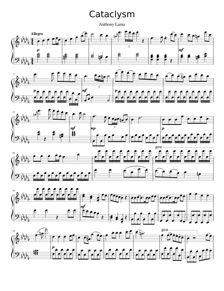 Cataclysm Sheet music for Piano (Solo) | Musescore.com