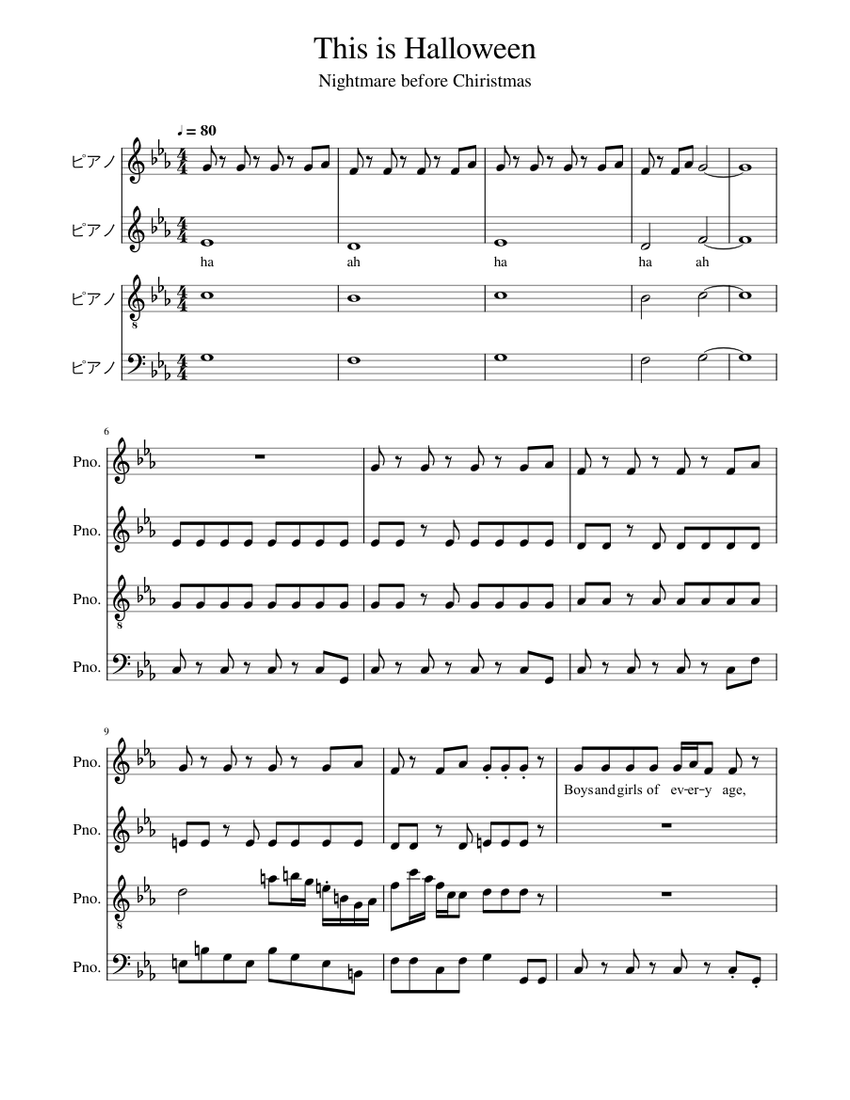 This is Halloween Sheet music for Piano (Mixed Quartet) | Musescore.com