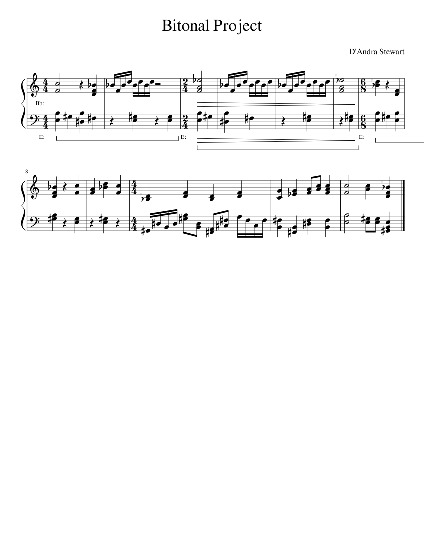 Bitonal Project Sheet music for Piano (Solo) Easy | Musescore.com