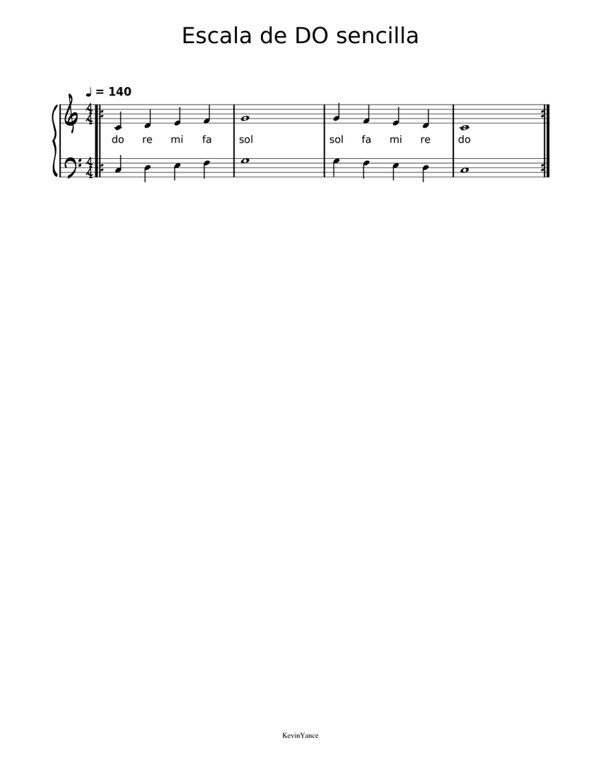 Escala de DO sencilla - piano tutorial