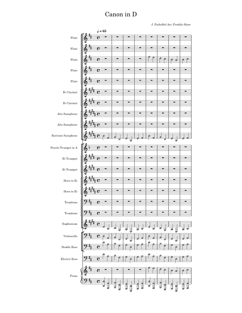 Canon and Gigue in D major, P.37 – Johann Pachelbel Canon in D Sheet ...