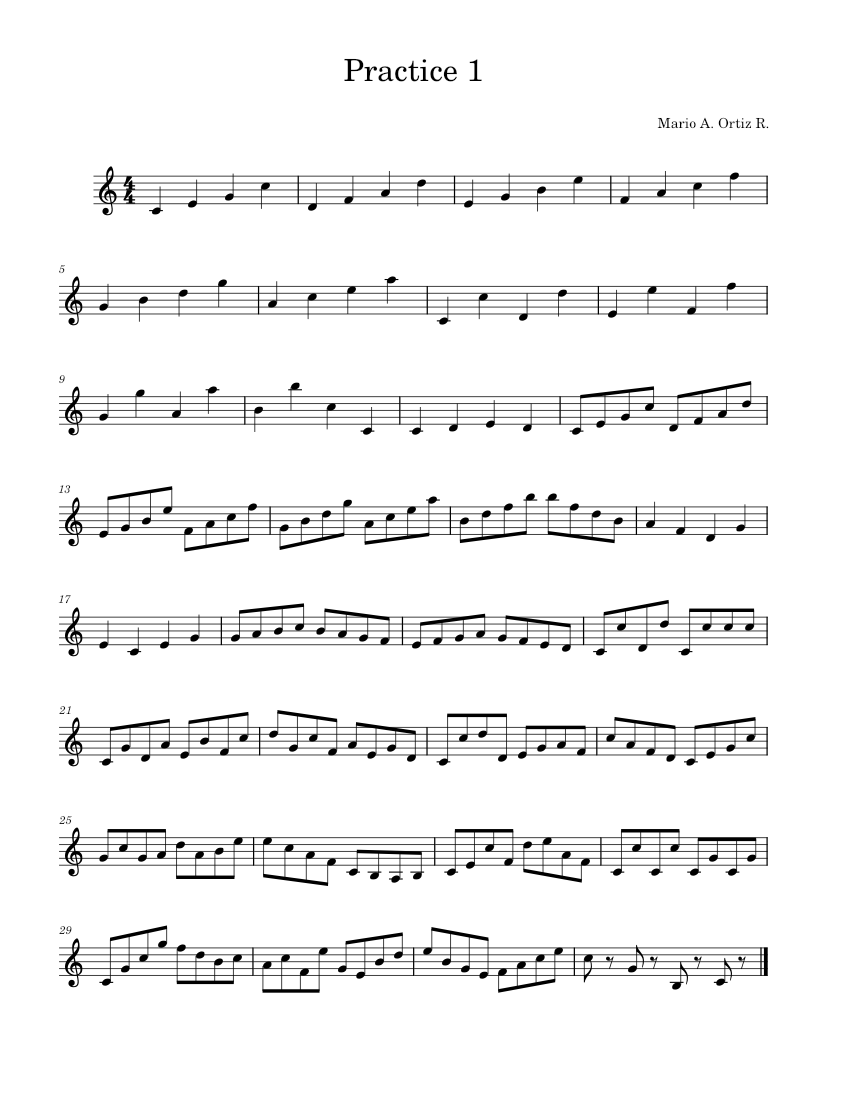 Practice_1 Sheet music for Piano (Solo) Easy | Musescore.com