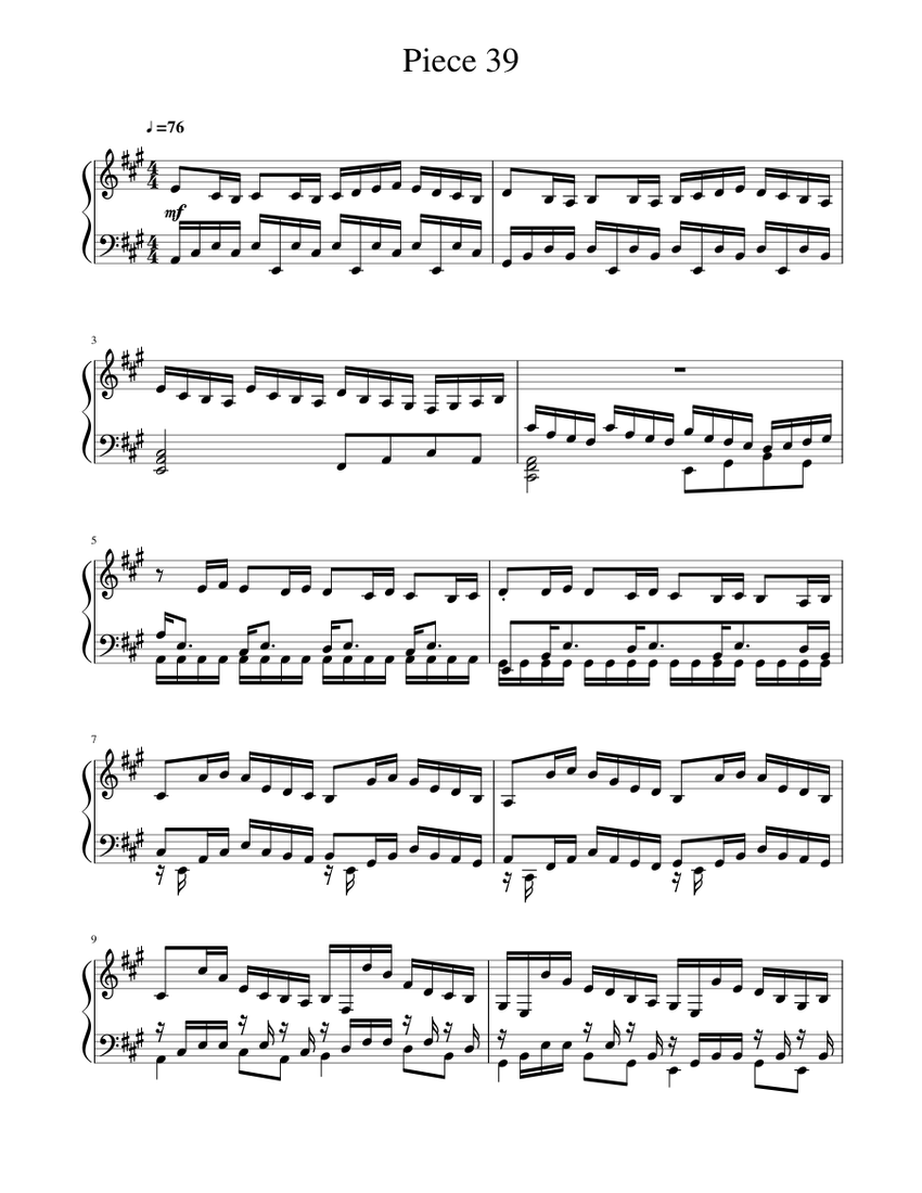 Lizard Sheet music for Piano (Solo) | Musescore.com