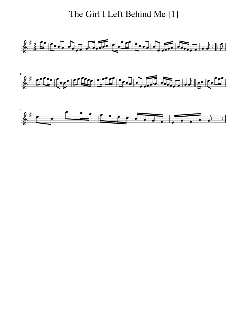 The Girl I Left Behind Me Sheet music for Piano (Solo) Easy | Musescore.com