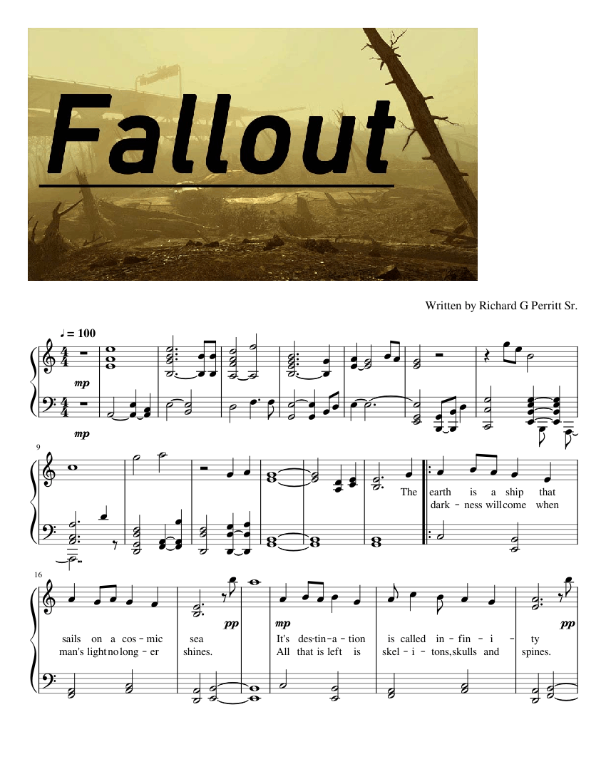 Fallout(Lyrics) Sheet music for Piano (Solo) | Musescore.com