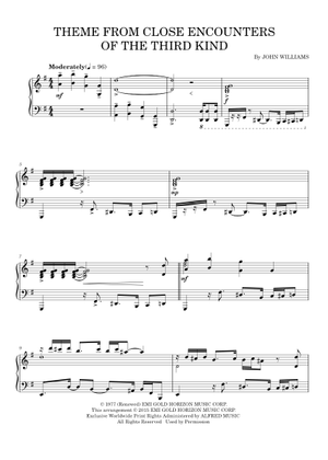 John Williams - Close Encounters of the Third Kind – SAX quartet Sheet ...
