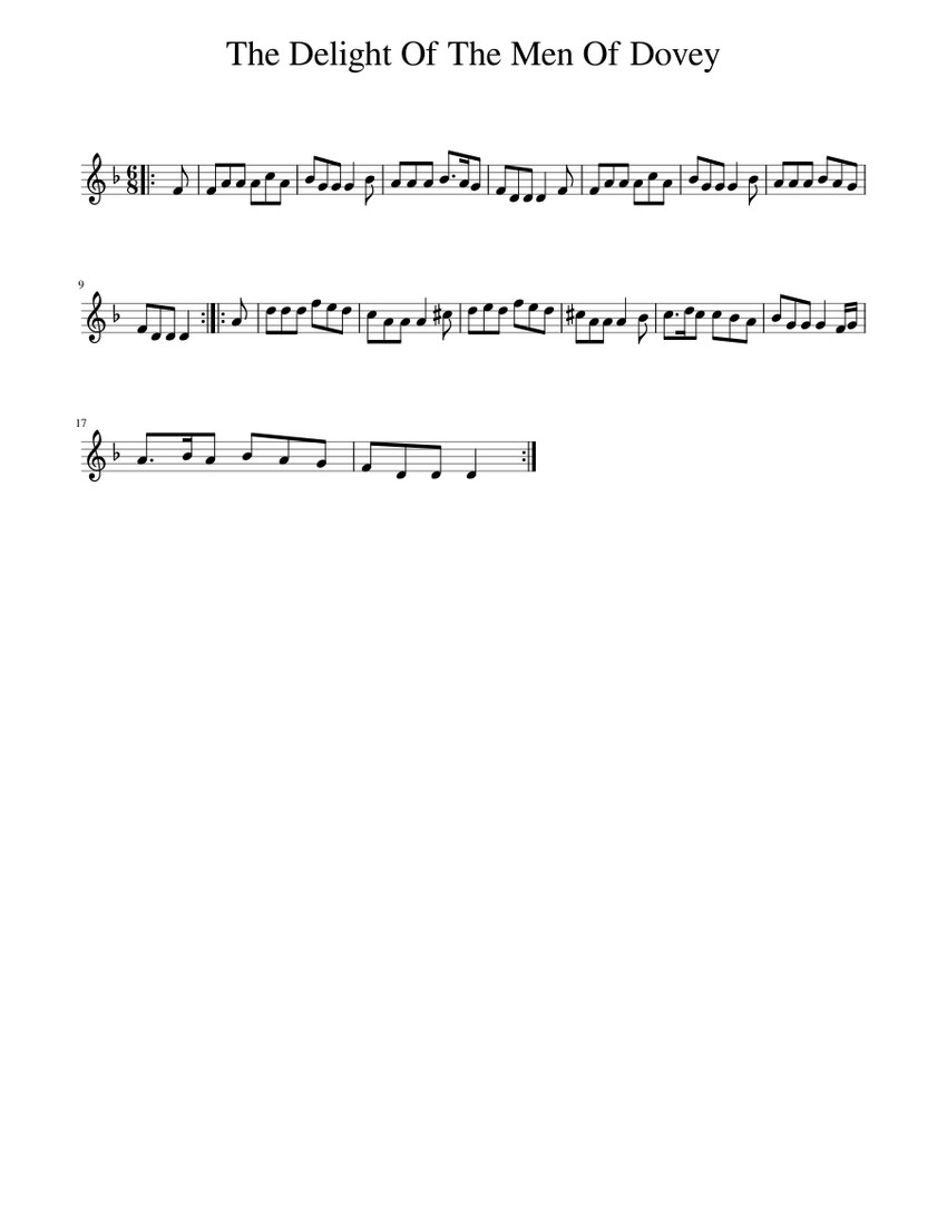 The Delight Of The Men Of Dovey Sheet music for Piano (Solo) Easy ...