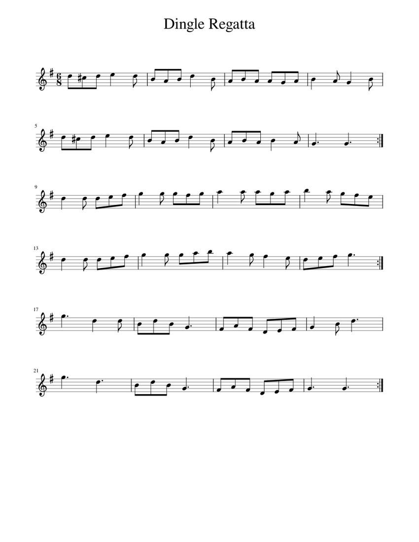 Dingle Regatta Sheet music for Piano (Solo) | Musescore.com