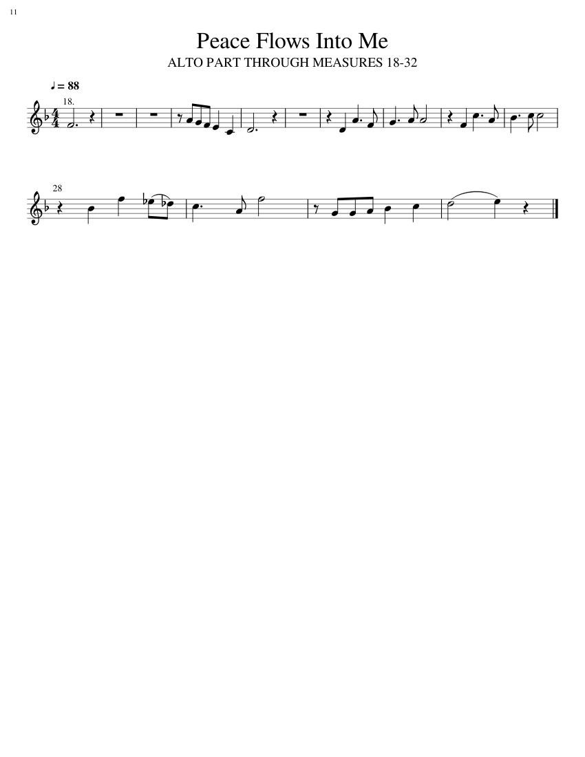Peace Flows Into Me: Soprano 2 Sheet music for Piano (Solo) Easy ...