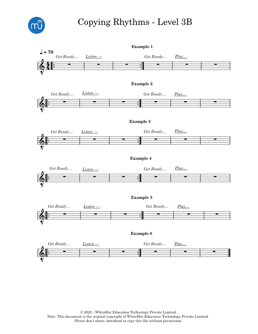Copying Rhythms Level 3B Sheet music for Guitar (Solo) | Musescore.com
