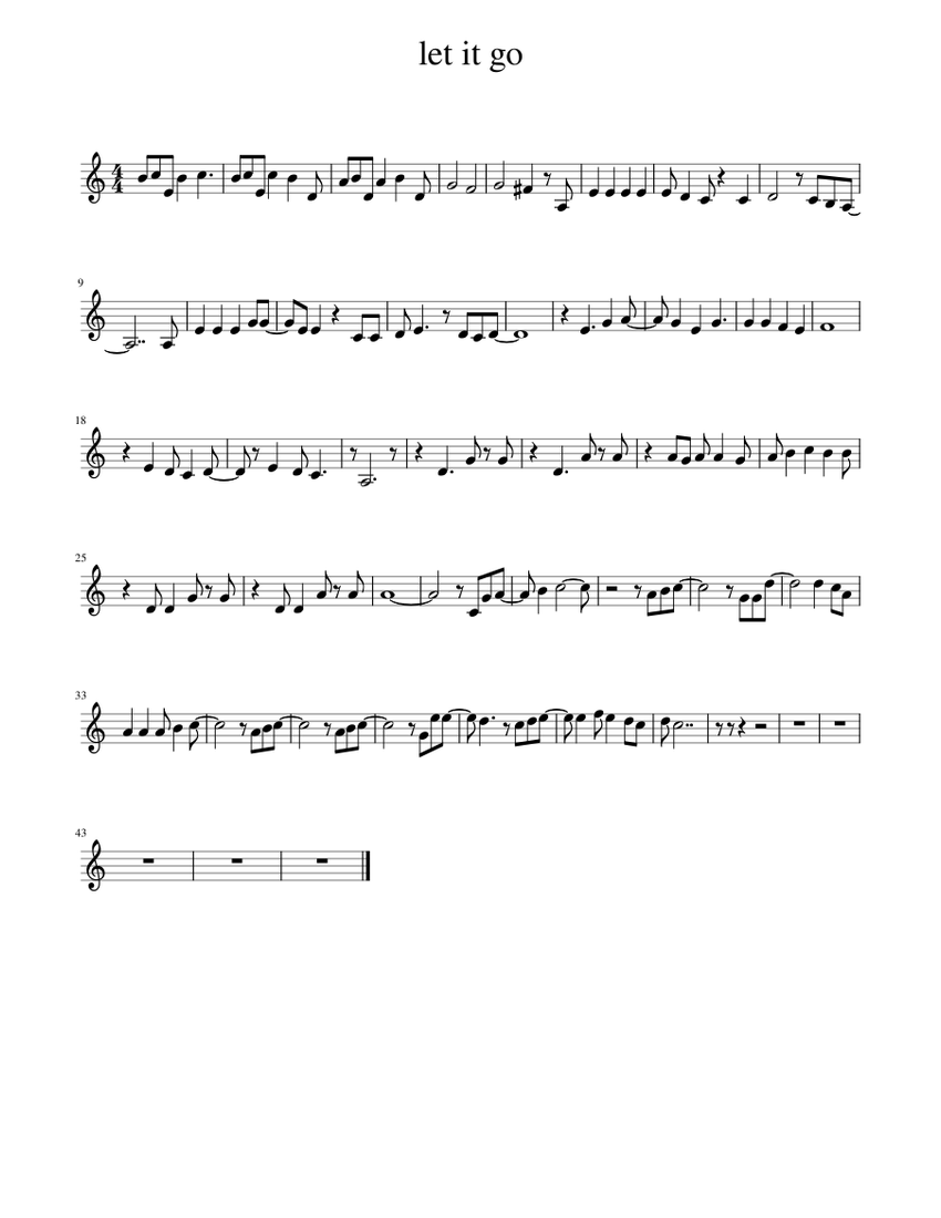 let it go Sheet music for Piano (Solo) Easy | Musescore.com