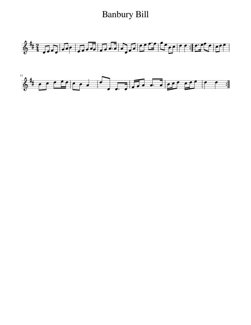 Banbury Bill Sheet music for Piano (Solo) | Musescore.com