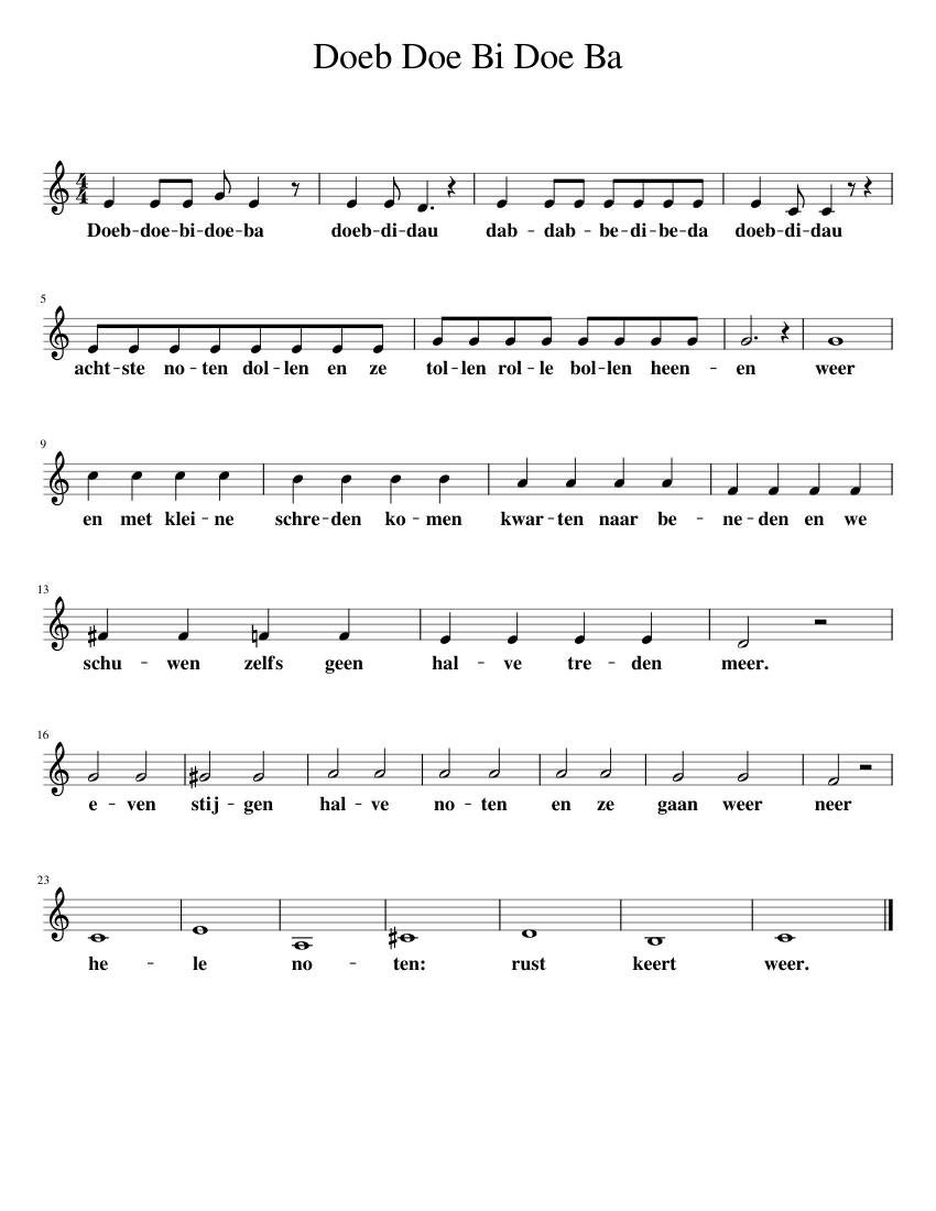 Doeb_Doe_Bi_Doe_Ba Sheet music for Piano (Solo) | Musescore.com
