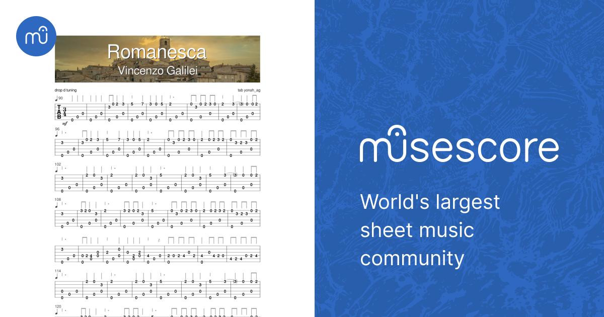 Romanesca - Galilei - Guitar Tab Sheet Music for Guitar (Solo ...