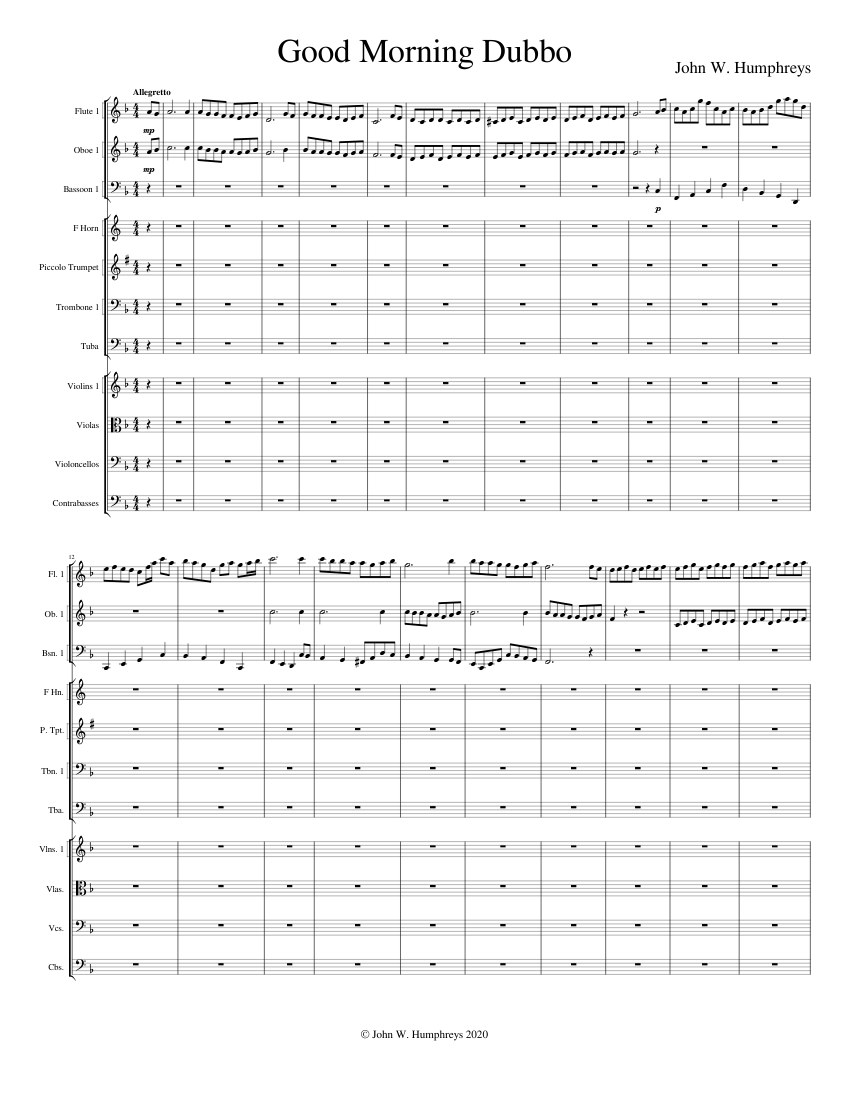 Good Morning Dubbo Sheet music for Trombone, Tuba, Trumpet piccolo ...