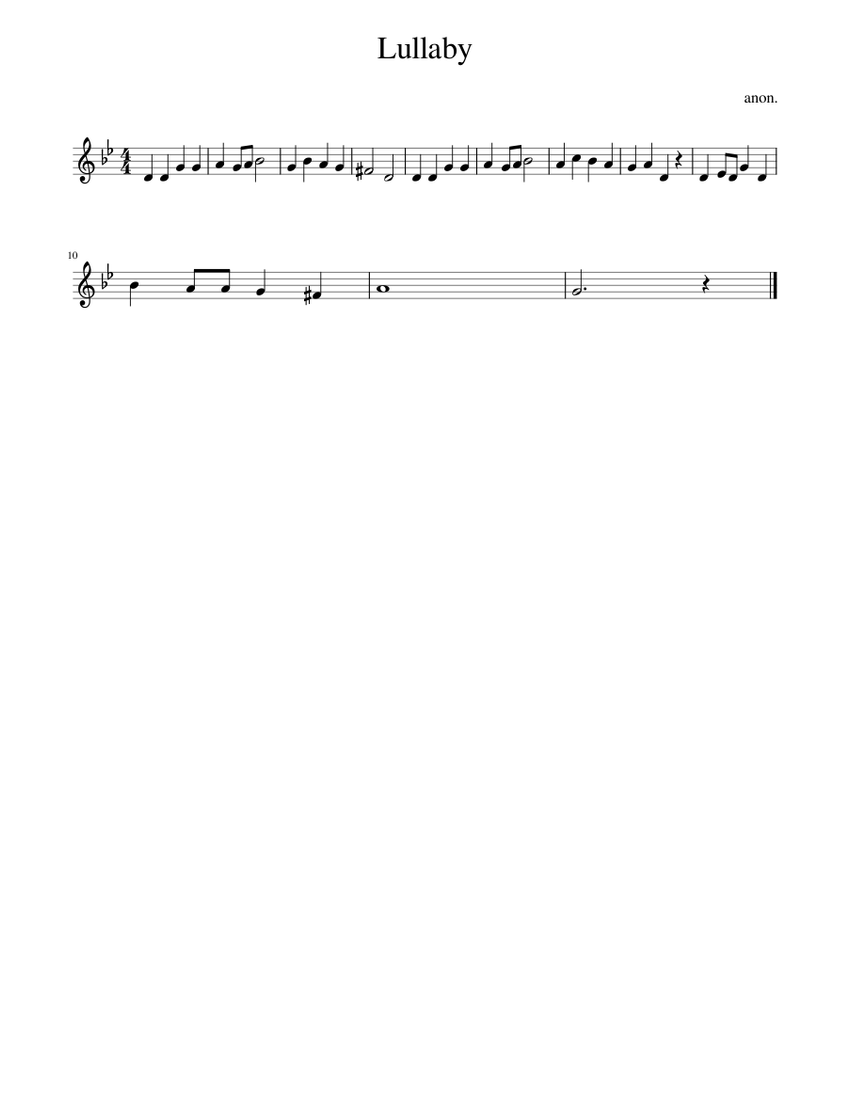 Lullaby Sheet music for Piano (Solo) Easy | Musescore.com