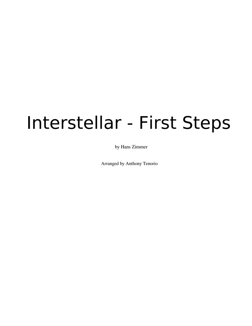 Interstellar: First Steps - Hans Zimmer (Concert Band V1.1) Sheet Music ...