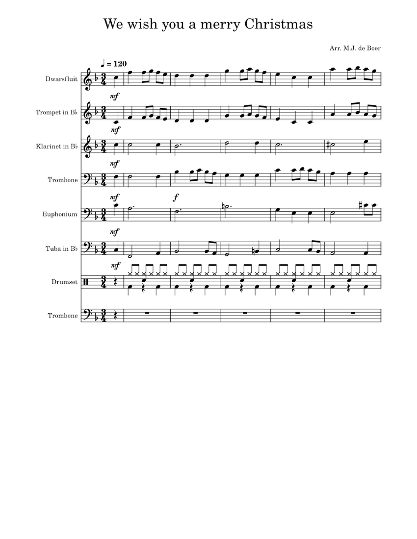 We wish you a merry christmas – Misc Christmas Sheet music for Trombone ...