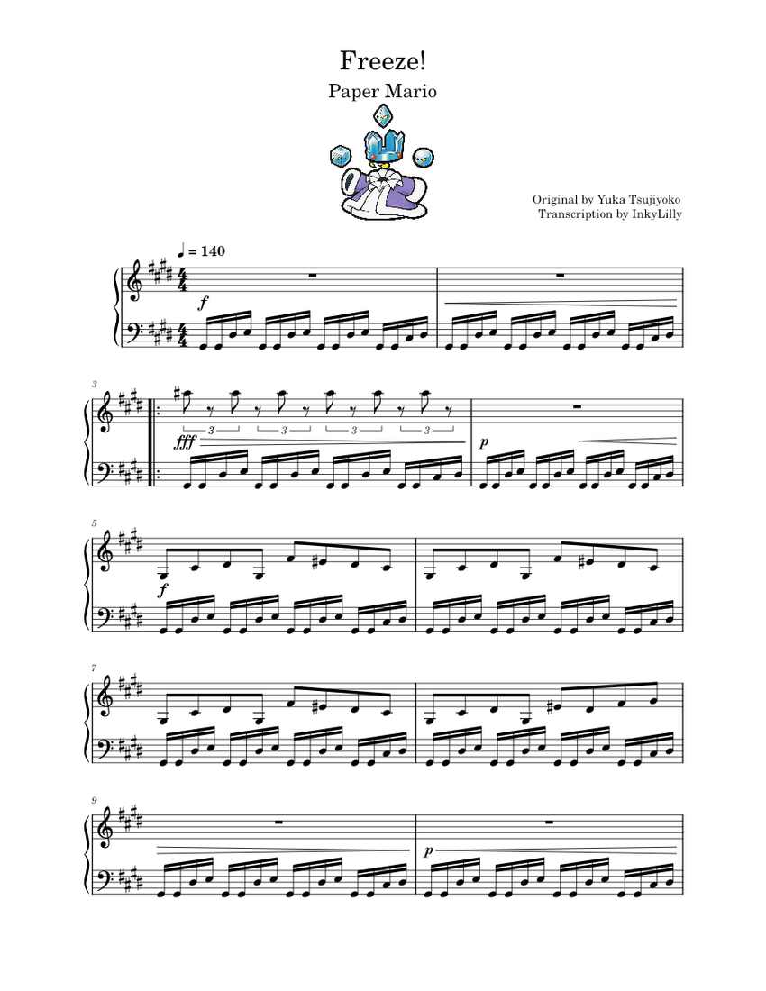 Paper Mario - Freeze! Sheet Music for Piano (Solo) | MuseScore.com