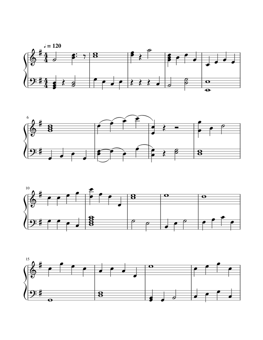 My First Song Sheet Music for Piano (Solo) Easy | MuseScore.com