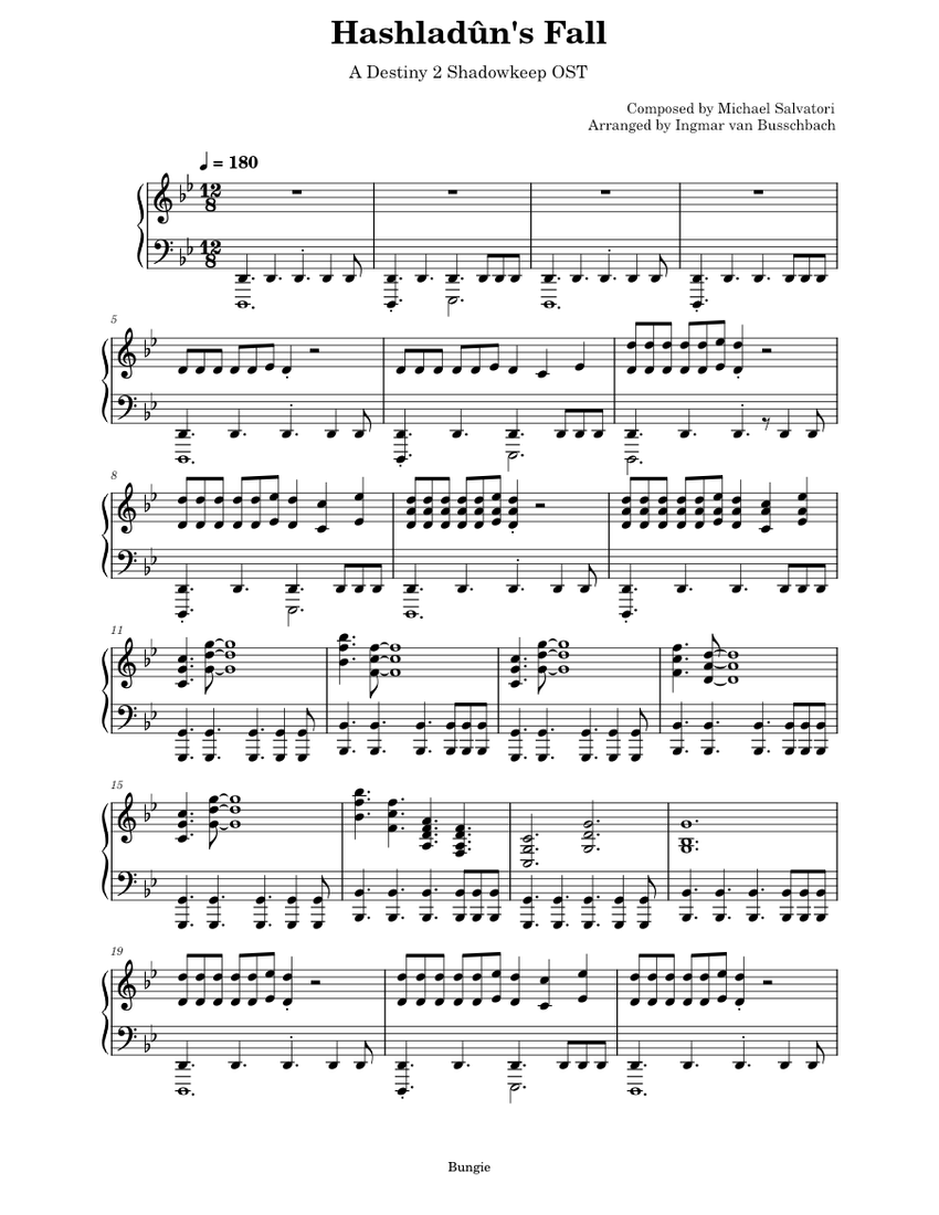 Hashladûn's Fall – Michael Salvatori Hashladûn's Fall Sheet music for ...